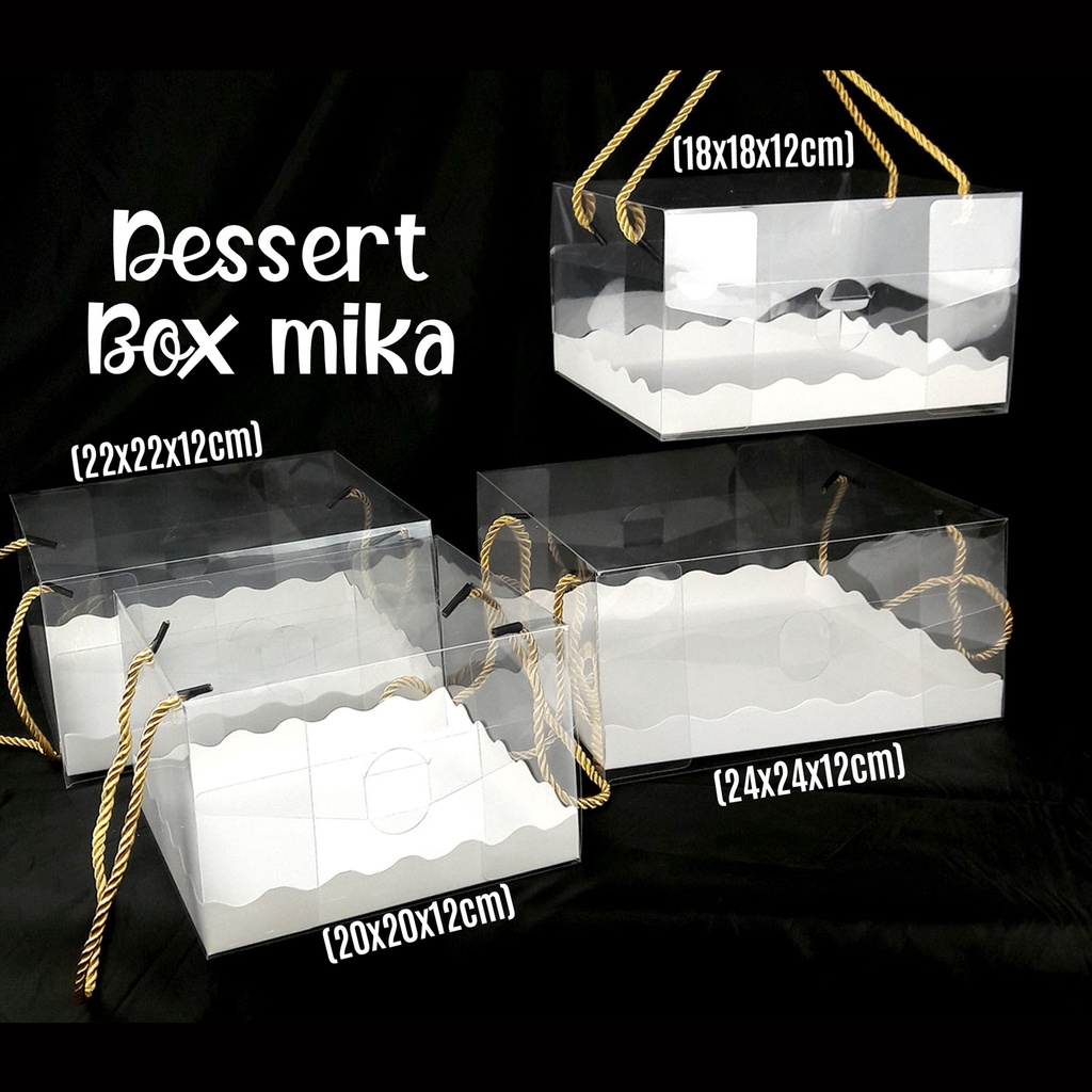 Jual Box Kue Mika Kotak Kue Mika Dessert Box Mika (1 Bal 24 Set ...