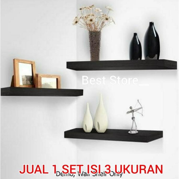 Jual RAK AMBALAN MELAYANG FLOATING SHELF 1 SET ISI 3 UKURAN | Shopee ...
