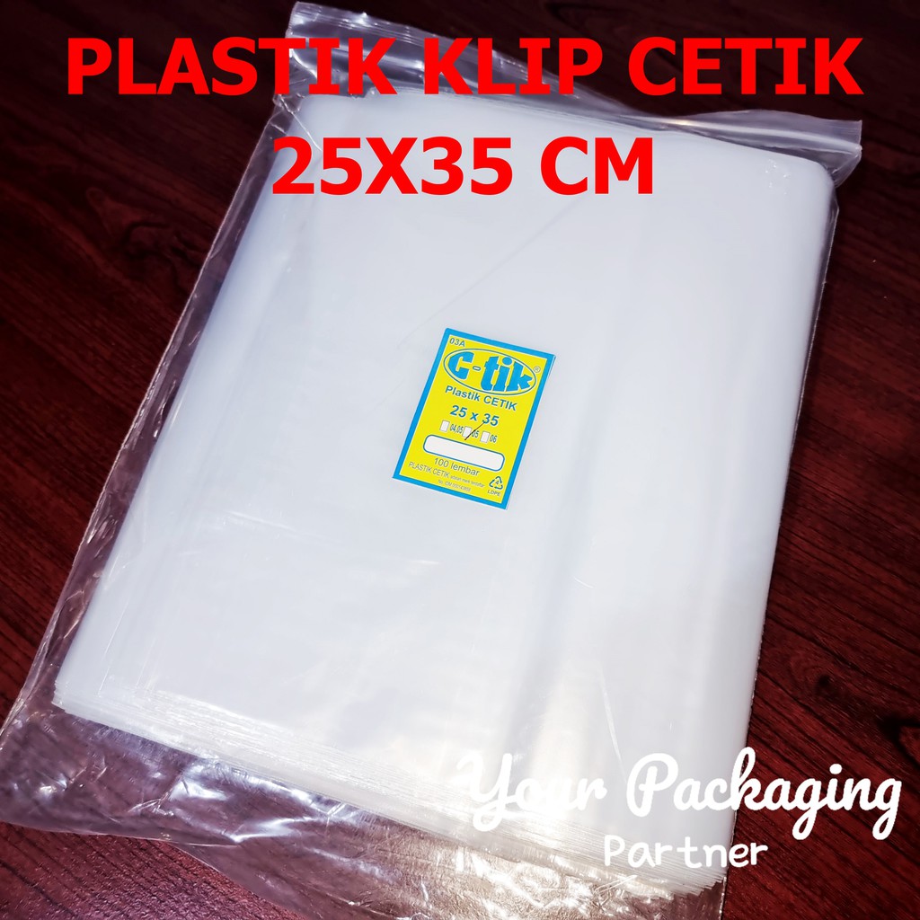 Jual (isi100) Plastik Klip Cetik 25x35 Kantong Plastik / Kemasan ...