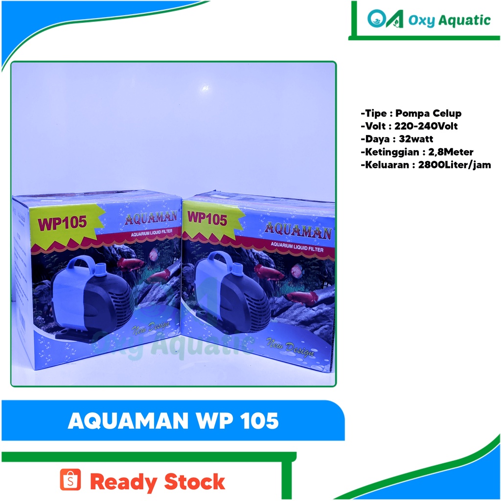 Jual aquaman wp105 pompa celup akuarium oxy aquatic ponorogo | Shopee ...