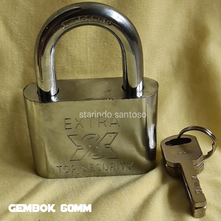 Jual GEMBOK LEHER PENDEK besar 60 50 MM padlock pagar pintu gudang toko ...