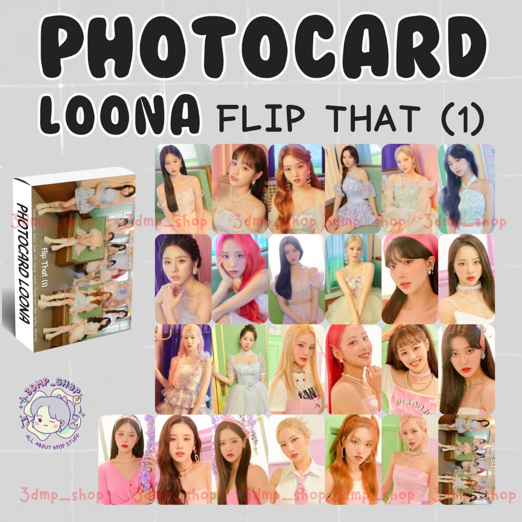 Jual [25 lembar] photocard pc photo lomo card lomocard loona flip that | Shopee Indonesia