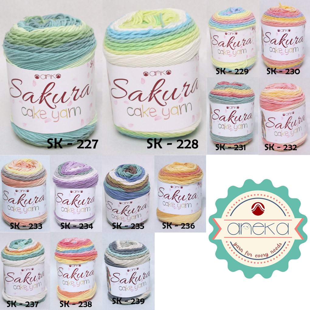 Jual KATALOG - Benang Rajut Katun Susu Rainbow Sakura Cake Milk Cotton ...