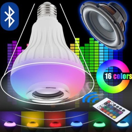 Jual Lampu Bohlam + Music LED RGB Speaker Lampu LED Bluetooth Wireless ...
