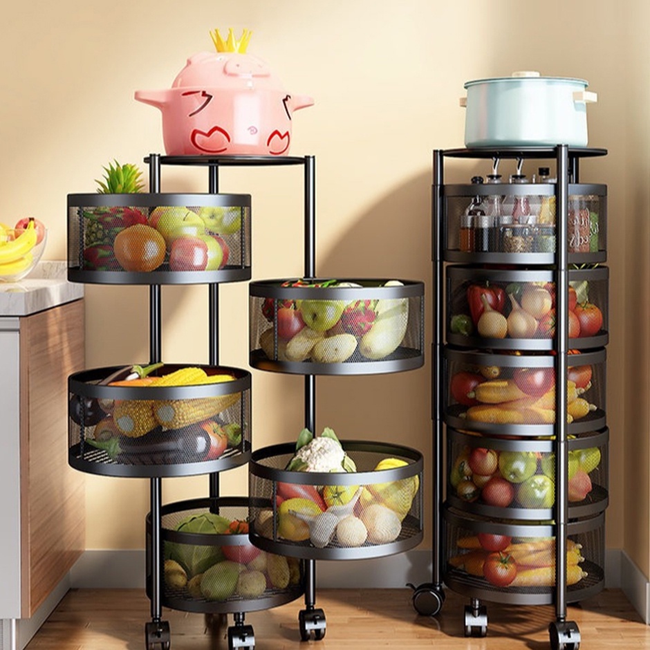 Jual Rak Susun Besi Dapur Serbaguna 5 Tingkat Model Bulat dan Persegi ...