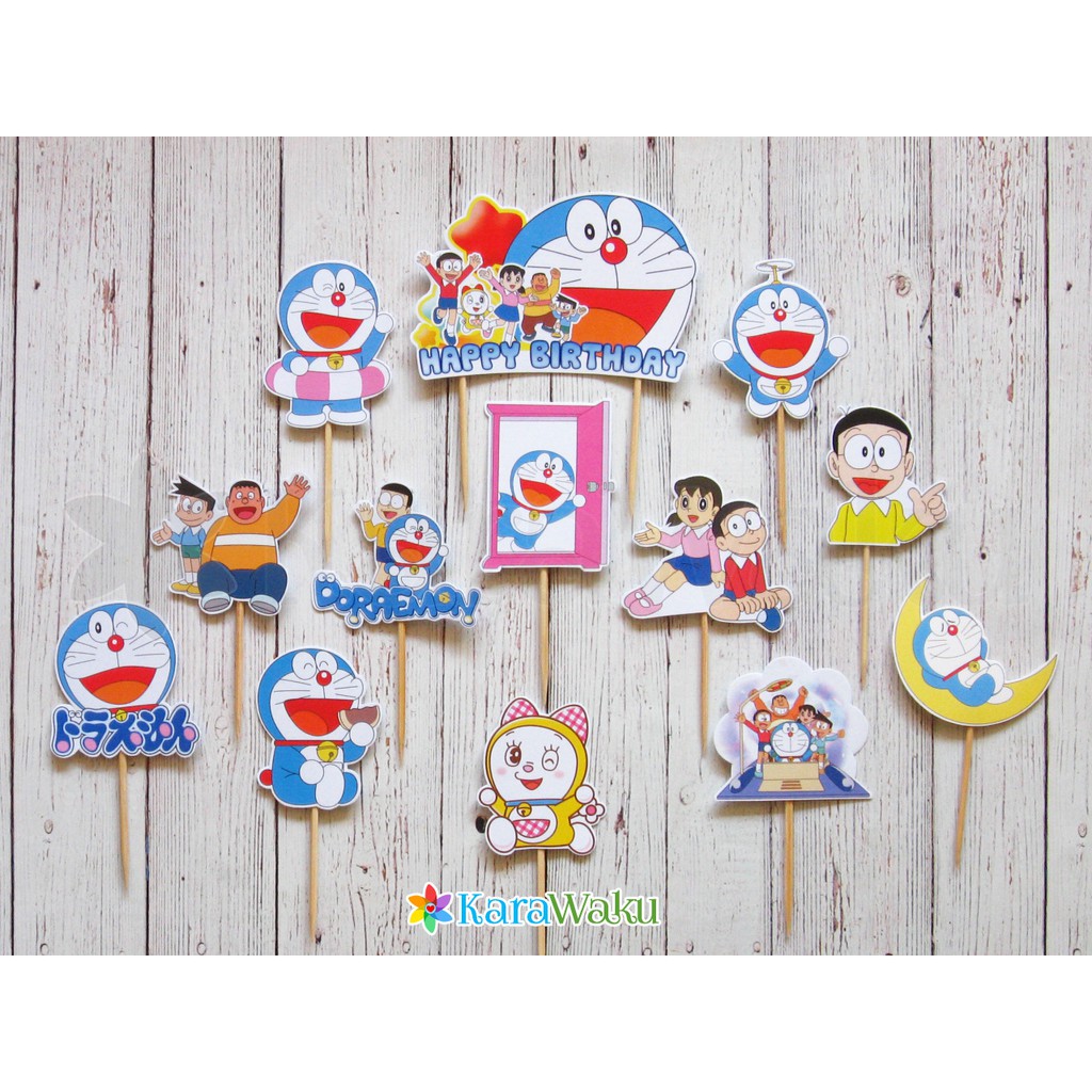 Jual Doraemon Cake Topper / Hiasan Tusukan Kue Cupcake Puding Ultah ...