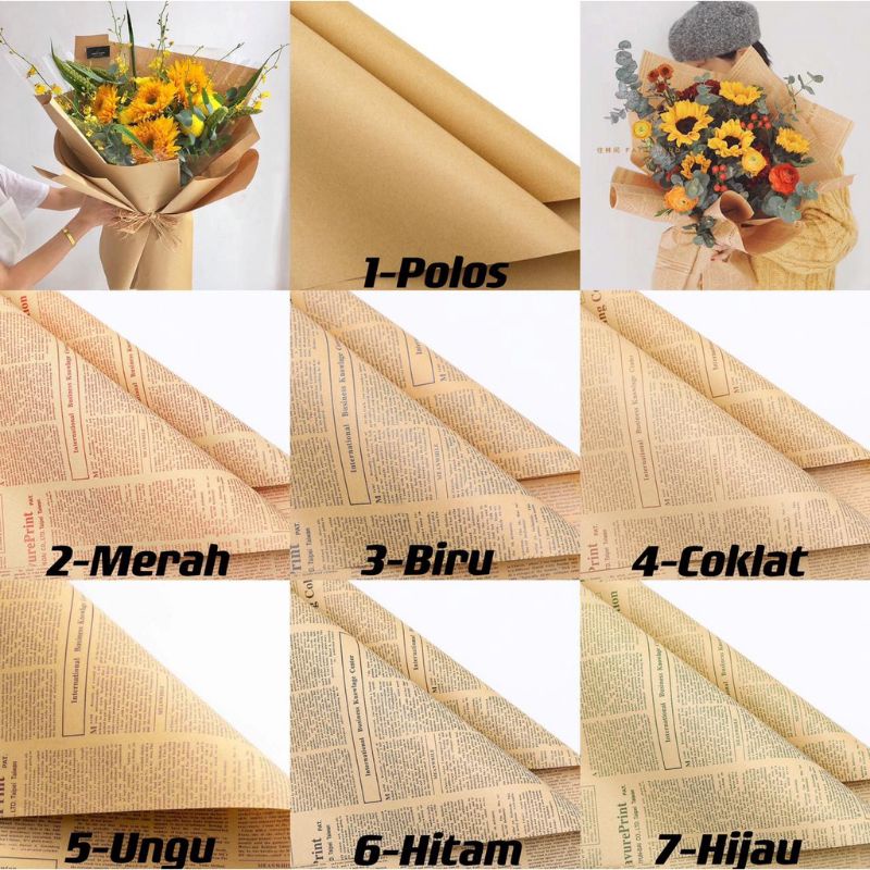 Jual Kertas buket bunga koran premium vintage | Shopee Indonesia