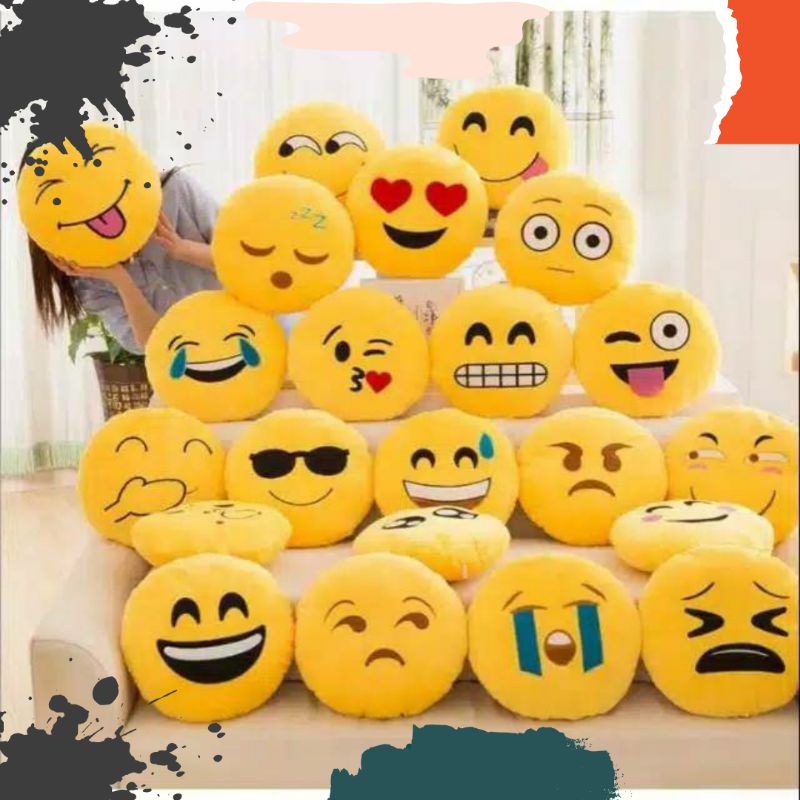 Jual Bantal Boneka-Bantal Bulat Emoji Emoticon Unik Lucu | Shopee Indonesia