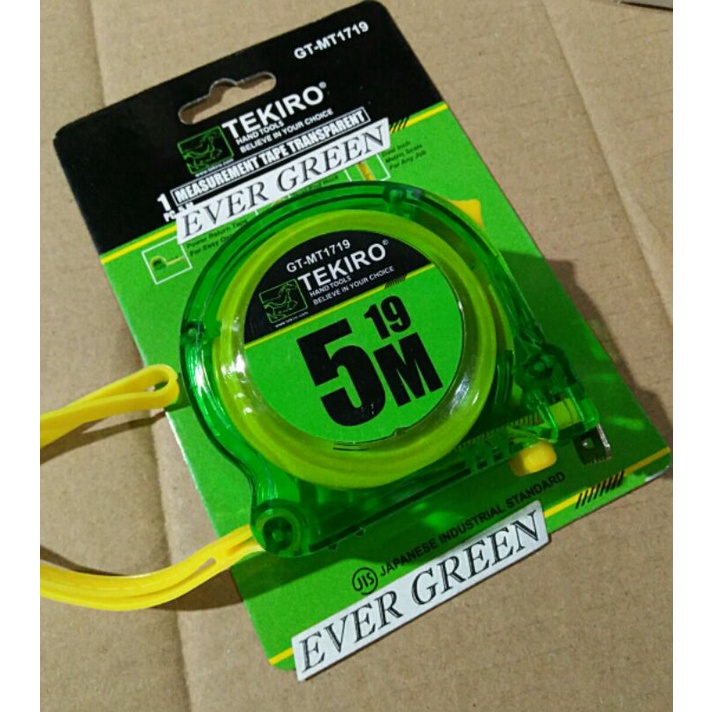 Jual Meteran 3/5/7½/10 Meter TEKIRO Japan - Roll Meter ABS Hijau Lapis Karet Tahan Banting ...