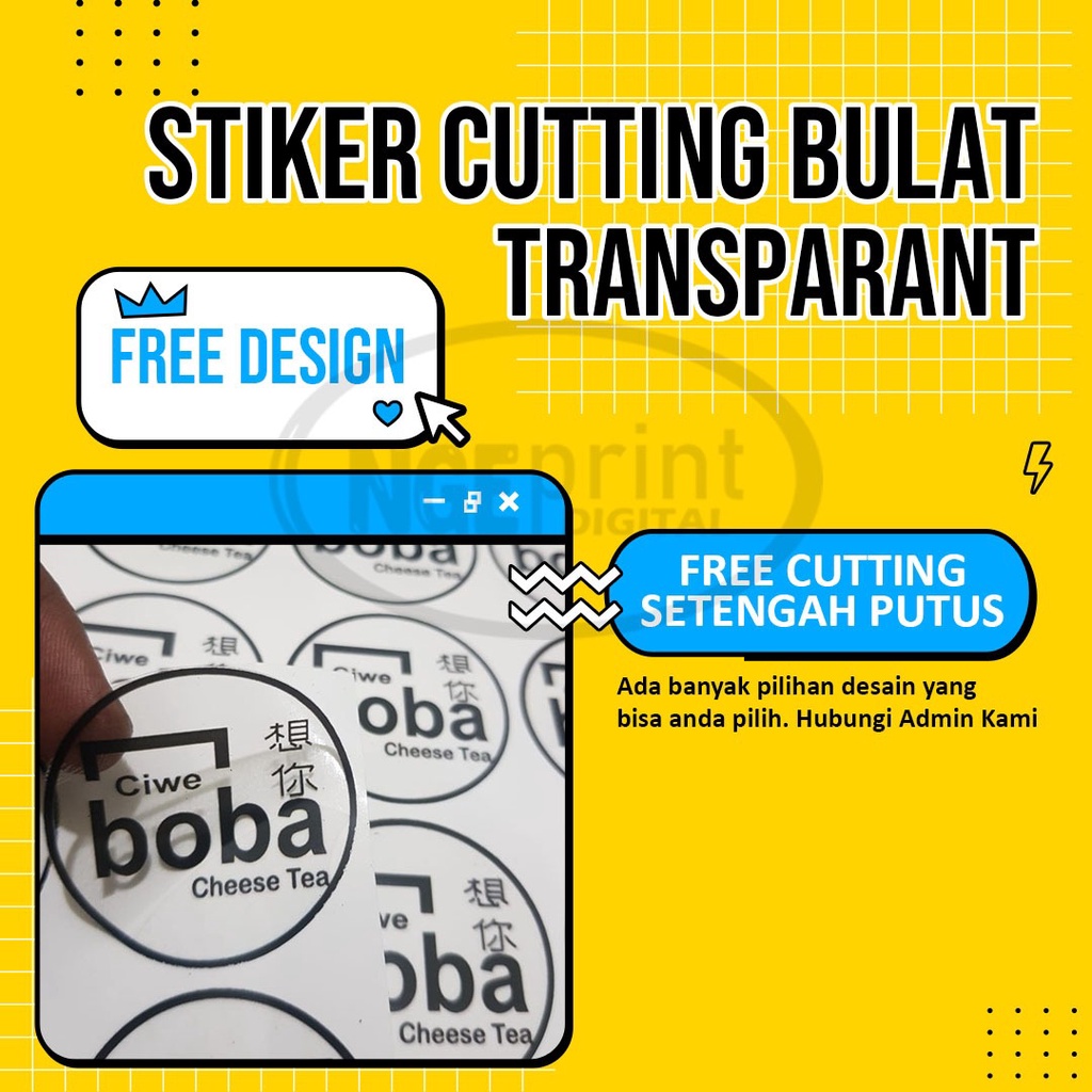 Jual Cetak Sticker Label Transparan ANTI AIR Label Stiker Botol Minuman ...