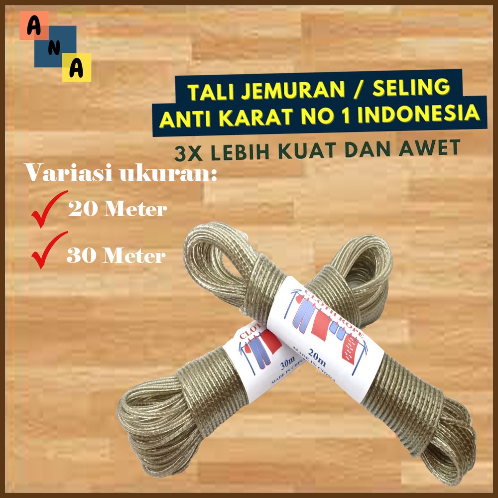 Jual Tali Kawat Jemuran Seling 20M / 30M Baju Portable Retractable ...