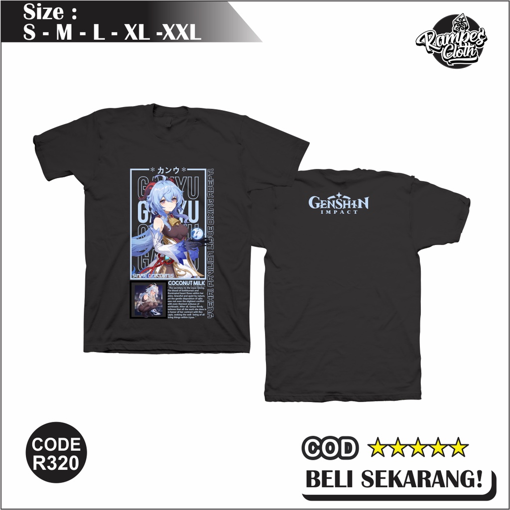 Jual Kaos Distro AC GANYU GENSHIN IMPACT Cotton Combed 30s Premium R320 ...