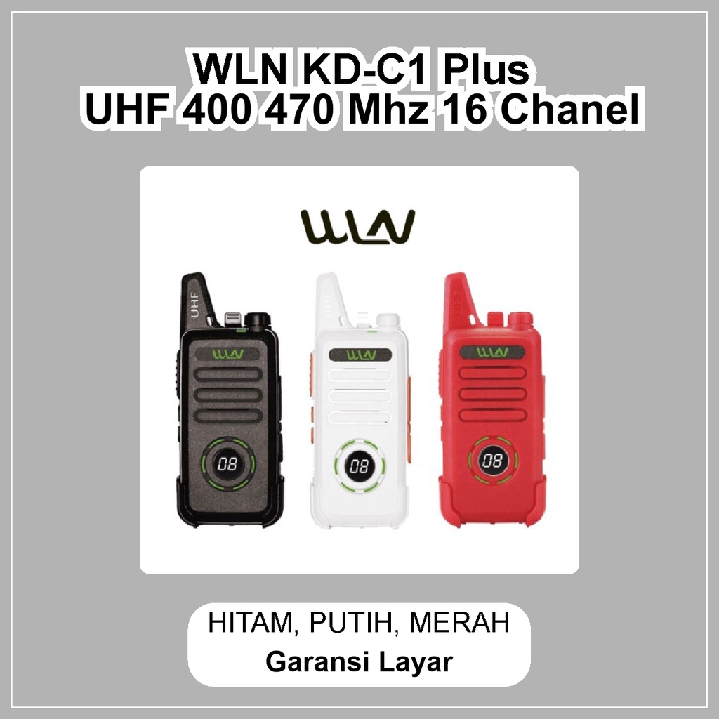 Jual WLN KD-C1 Plus KD C1 Plus + HT UHF Hitam Putih Merah Garansi Layar CH Handie Talkie WLAN ...