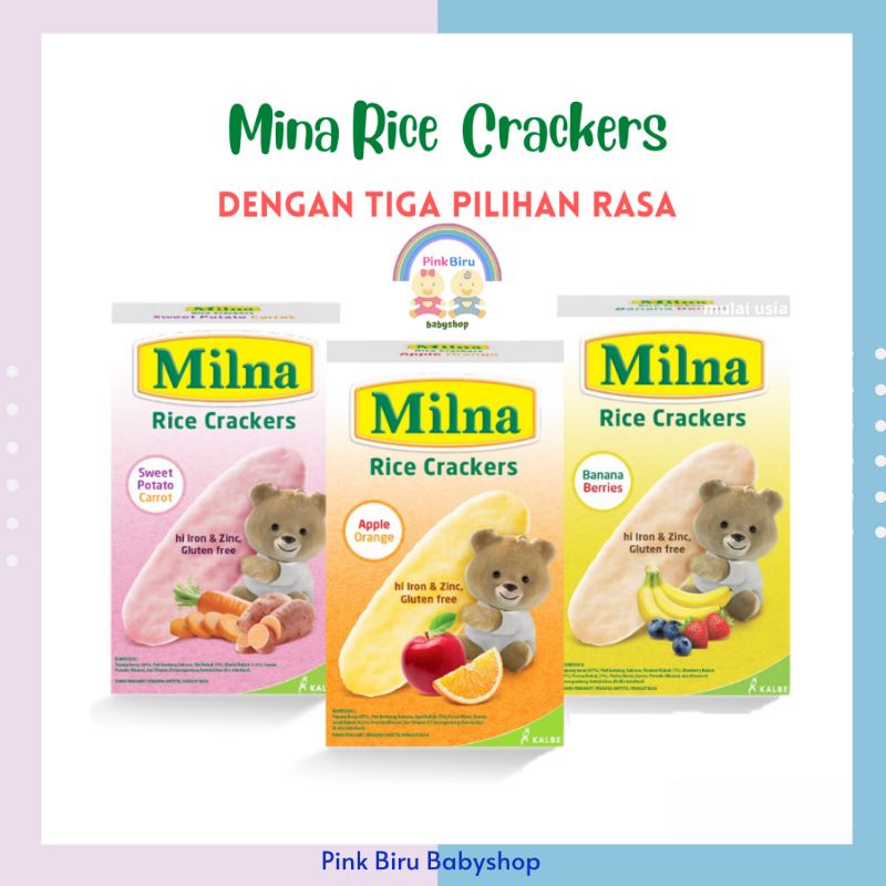 Jual Milna Rice Crackers Snack Bayi mulai usia 6 bulan | Shopee Indonesia