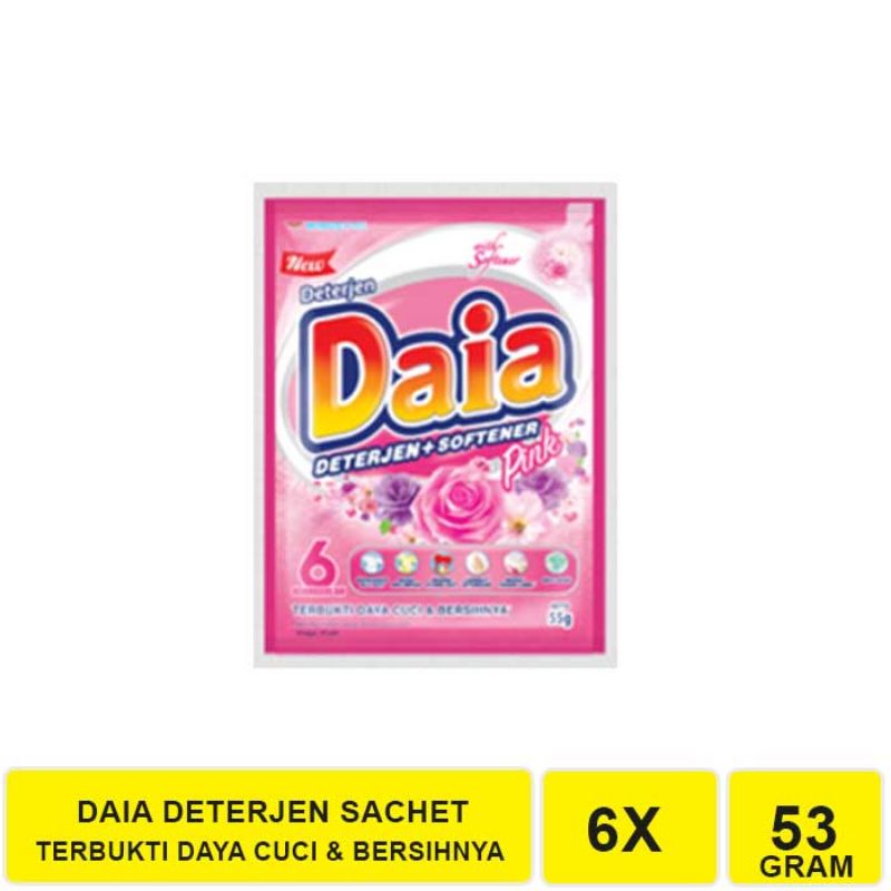 Jual Daia Detergent bubuk 53 gram 1 rcg isi 6 sachet | Shopee Indonesia