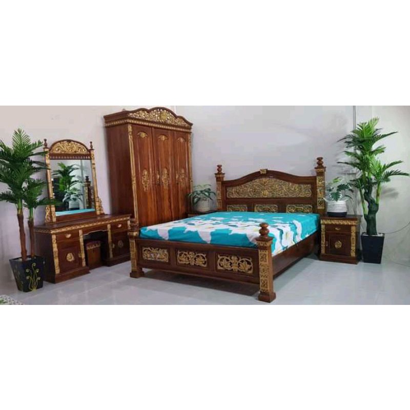 Jual Set kamar Rahwana kayu jati / set kamar ukir Jepara | Shopee Indonesia