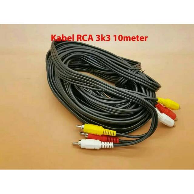 Jual Kabel RCA 3 K 3 Male Pajang 10 Meter SUOER 3 Jalur Cable RCA ...