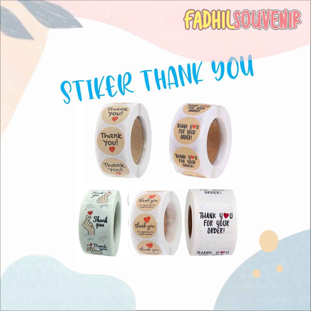 Jual (min 100 pcs) ThankYou Stiker Tanks For Your Order Thank You Mini ...