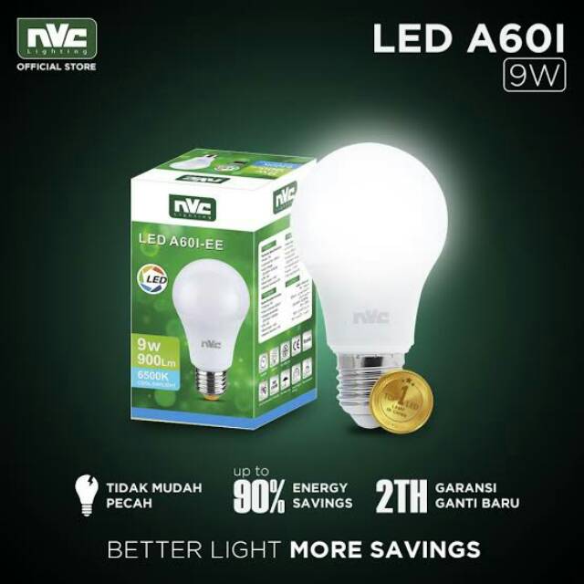 Jual Lampu Led NVC A-60N 7W / 9W / 12W Lampu Bulb Murah | Shopee Indonesia
