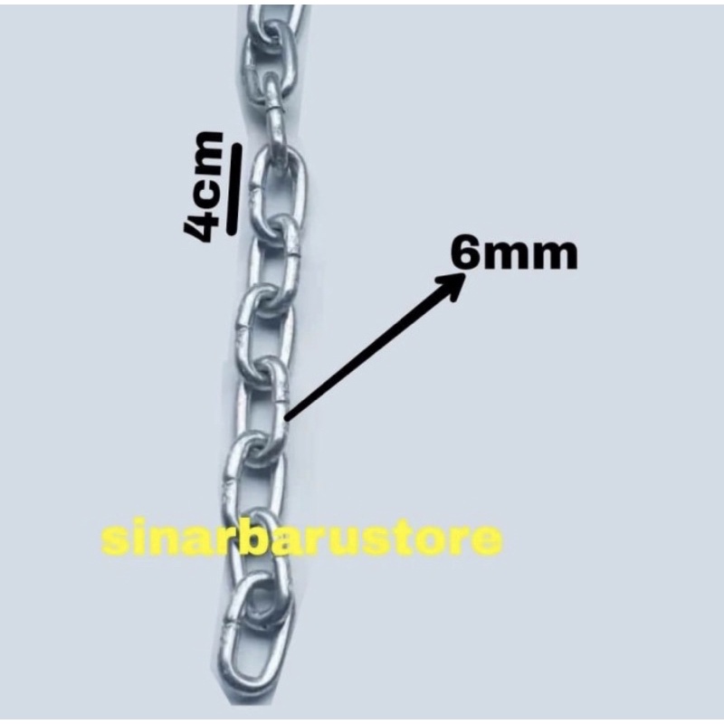 Jual Rantai Kapal Besi Galvanis Putih 6MM Per Meter | Shopee Indonesia