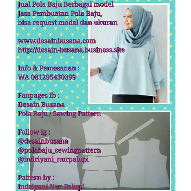 Jual POLA PRODUKSI BLUS 07 [ Pola Baju Sewing Pattern ] | Shopee Indonesia