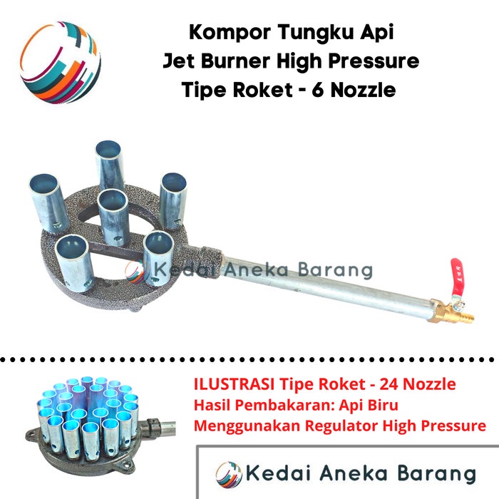 Jual Kompor Roket 6 Burner Tungku Api High Pressure Tekanan Tinggi Gas ...