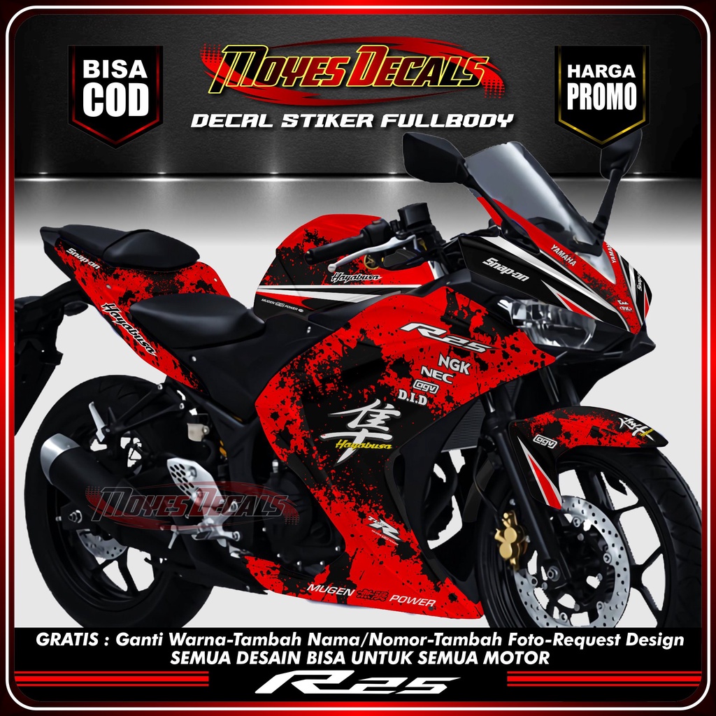 Jual Sticker Striping Decal Yamaha R25 Sticker Decal R25, Sticker R25 ...