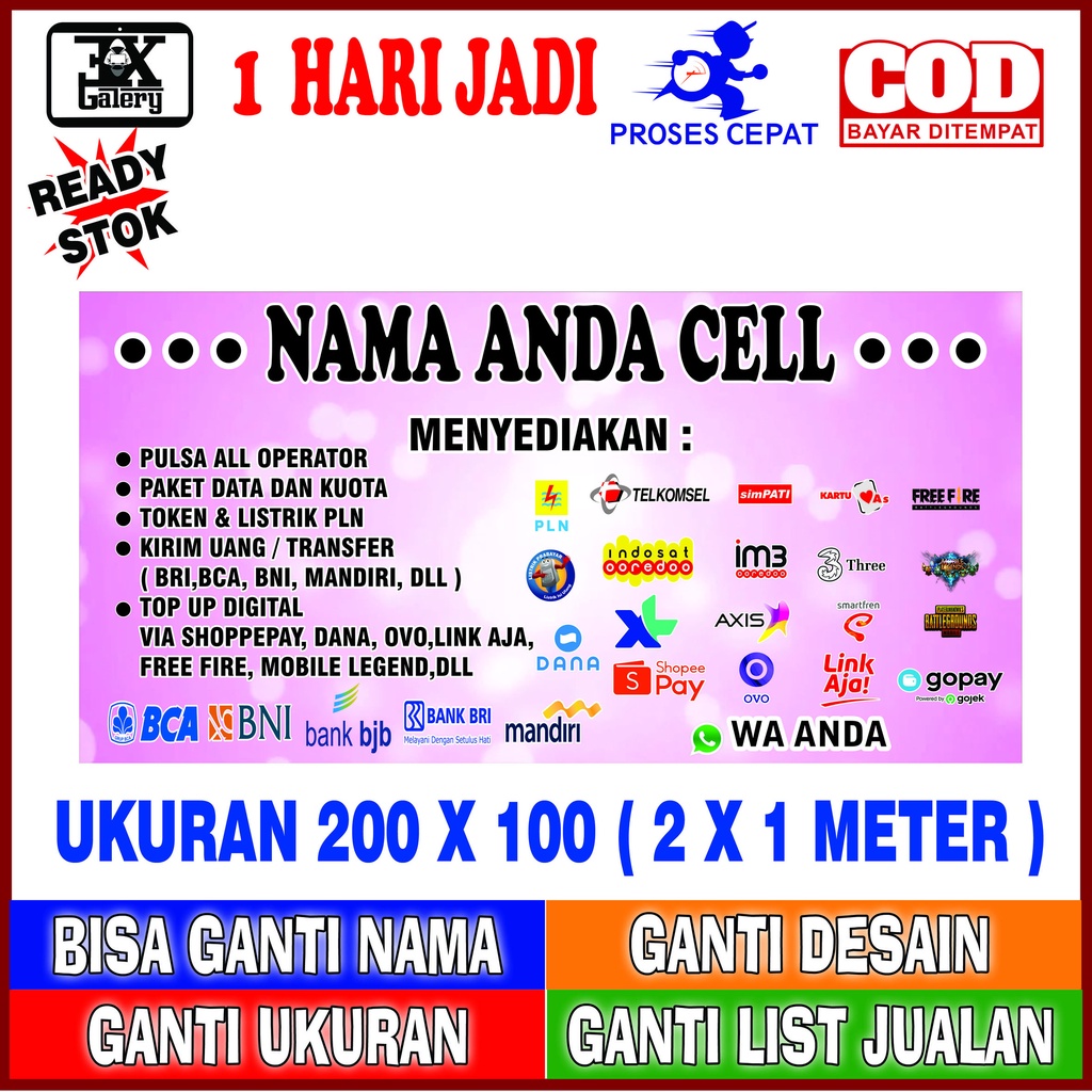 Jual (TERMURAH) SPANDUK BANNER KONTER, TOP UP GAME, SPANDUK GAME ...