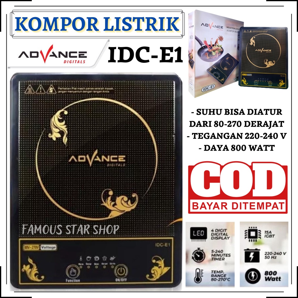 Jual KOMPOR LISTRIK INDUKSI ADVANCE IDC-E1 | ADVANCE smart kompor listrik /Induction Cooker ...