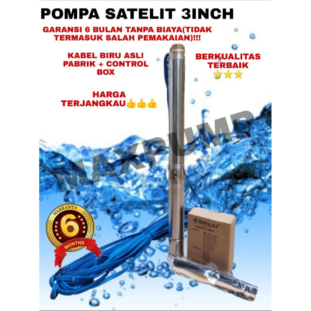 Jual MAXPUMP 3SDM1.8/37+kabel 60m Pompa Satelit Sumur Dalam Casing Pipa ...