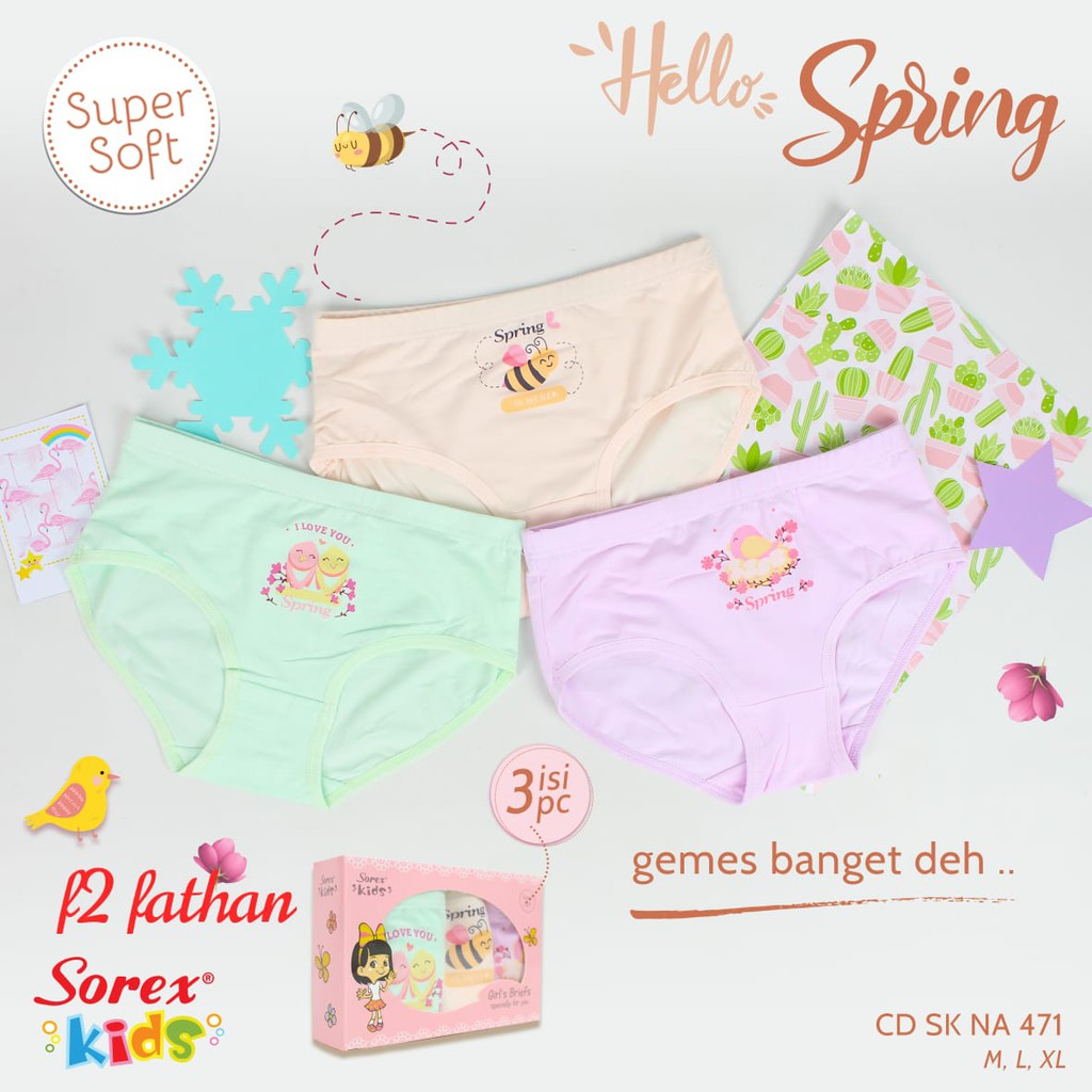 Jual Cd Sorex Kids Celana Dalam Anak Perempuan NA Segi Tiga | Shopee Indonesia