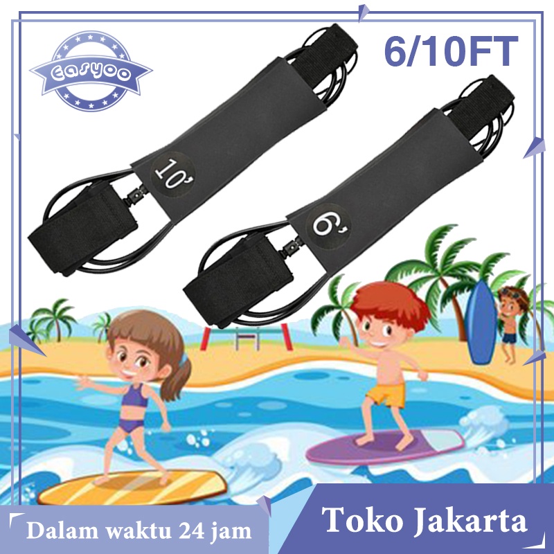 Jual Surf Leash Surfboard 6ft 10ft Leash Surfing Smooth Surfing Leg ...