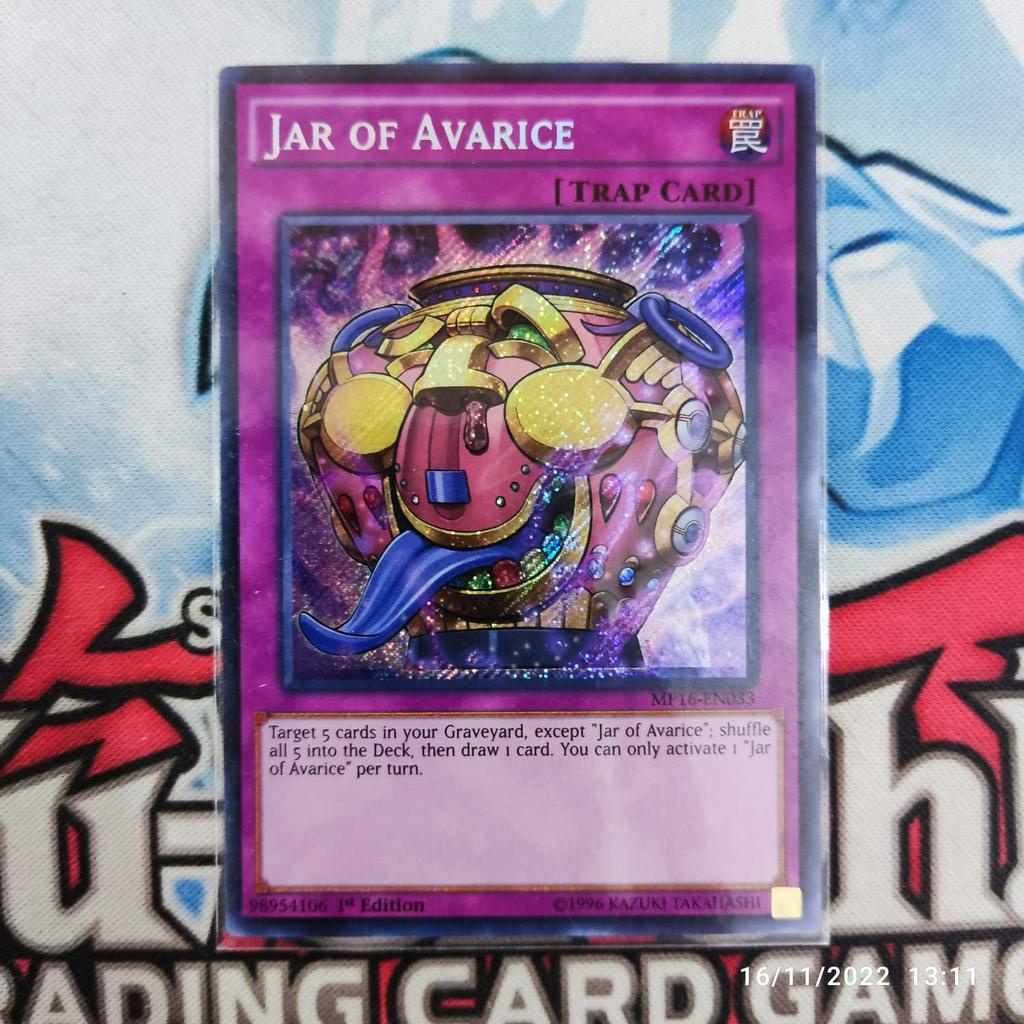 Jual yugioh jar of avarice MP16 secret rare 1st original | Shopee Indonesia