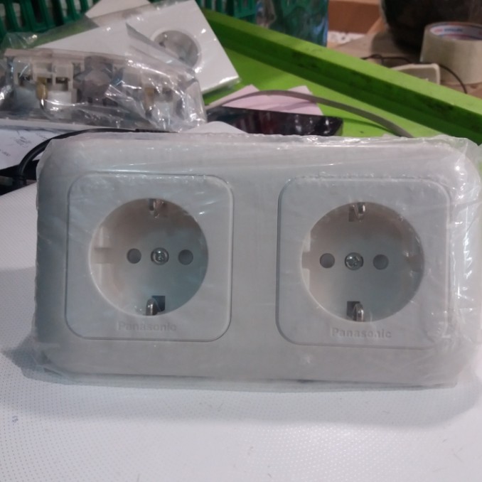 Jual Panasonic Wide Series Stop Kontak 2 Gang Non CP (WEJP11322) / CP ...