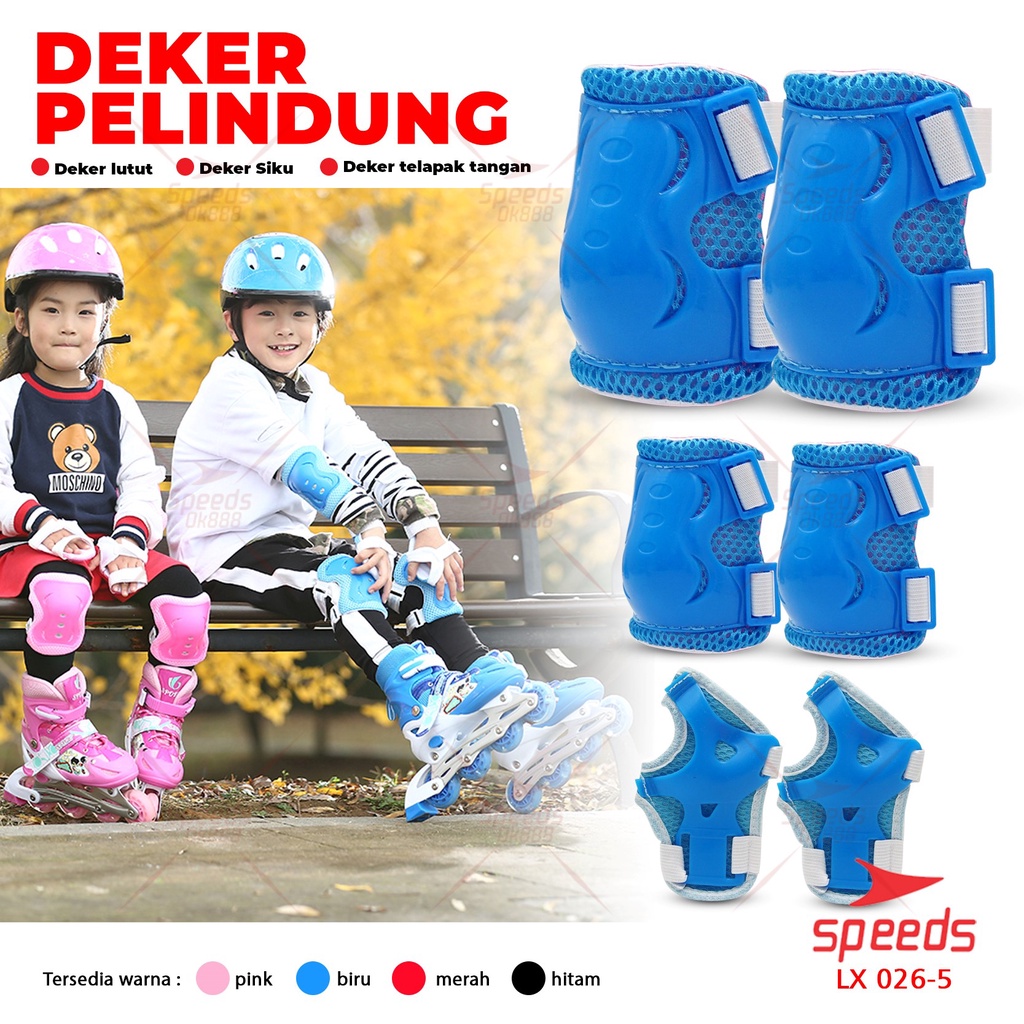Jual SPEEDS Deker Sepatu Roda Anak Deker Inline Skate Pelindung Lutut ...