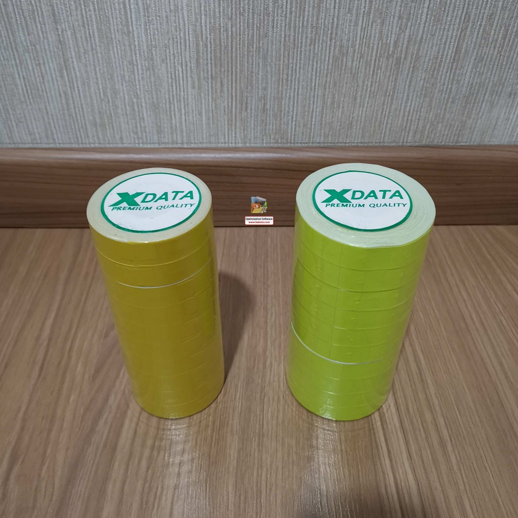 Jual Kertas Label Harga 2 Line Fluorescent X DATA / Hijau / Kuning ...