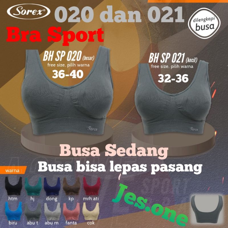 Jual SOREX 020 besar dan 021 kecil Sport Bra Tanpa Kawat Busa Sedang ...