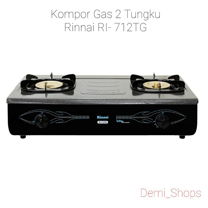 Jual Kompor Gas Rinnai RI-712TG 2 Tungku dgn Api Turbo dan Api Lilin ...