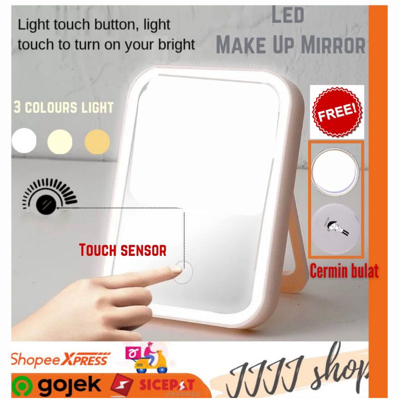 Jual Cermin Aesthetic Lampu Kaca Rias LED Light Meja Make Up Mirror ...