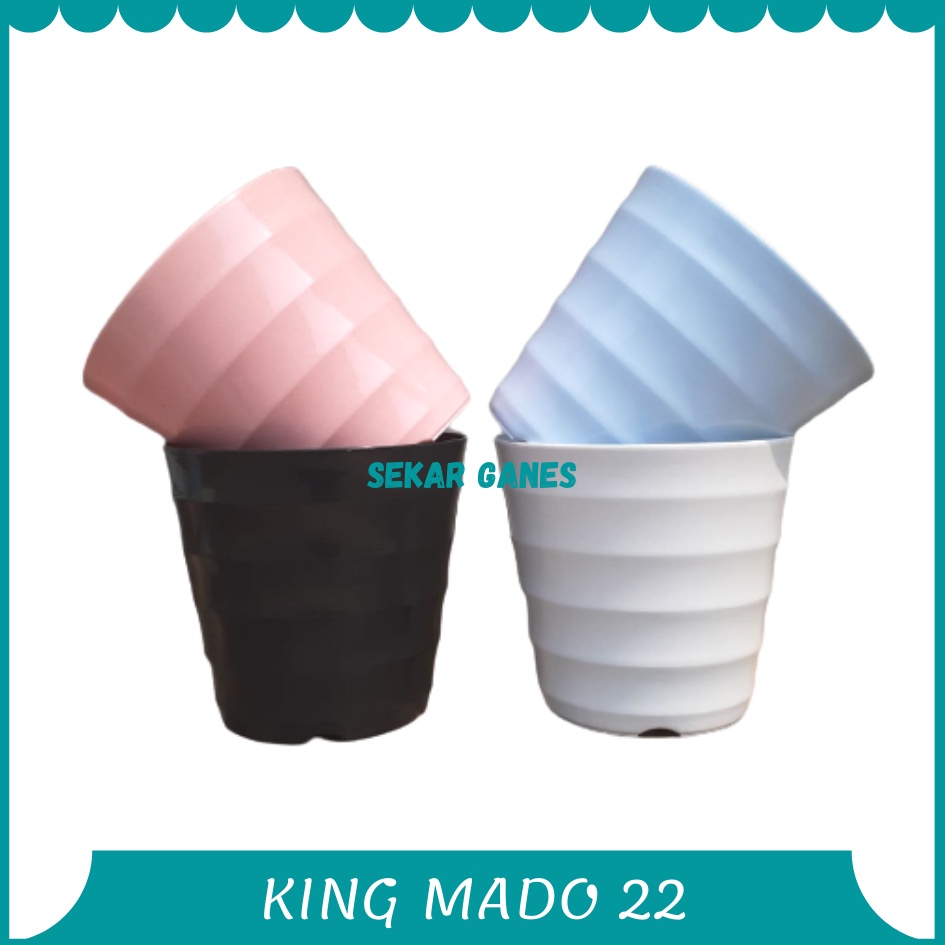 Jual Pot King Mado 22 Putih Biru Pink Hitam Pastel Diameter 18 Cm Pot Plastik Murah Lucu Pot ...