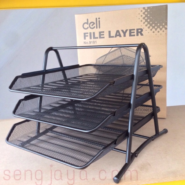Jual Letter Tray / File Layer 3 Tier Black 9181 | Shopee Indonesia