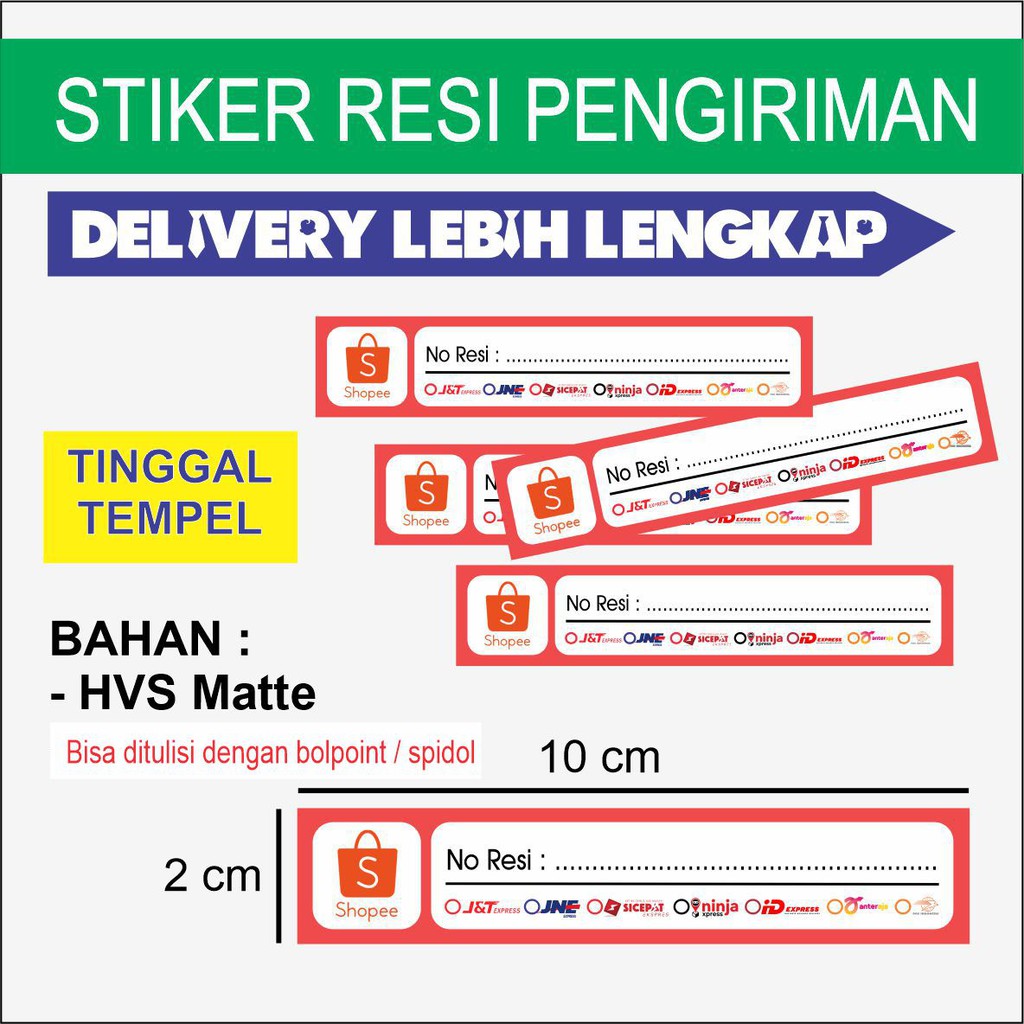 Jual Stiker Resi Stiker Pengiriman Label Resi Stiker HVS Matte | Shopee ...