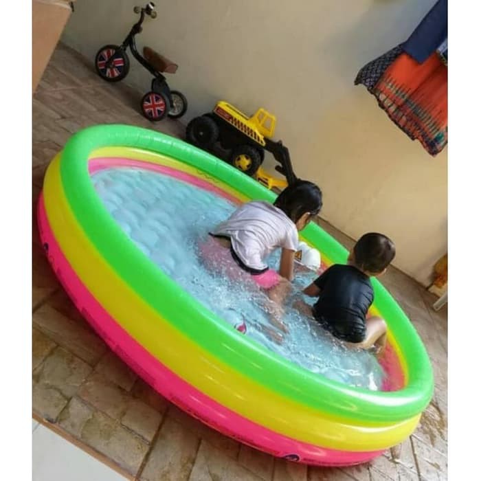 Jual Kolam renang anak pelangi besar Bestway 152cm 51103 - kolam karet ...