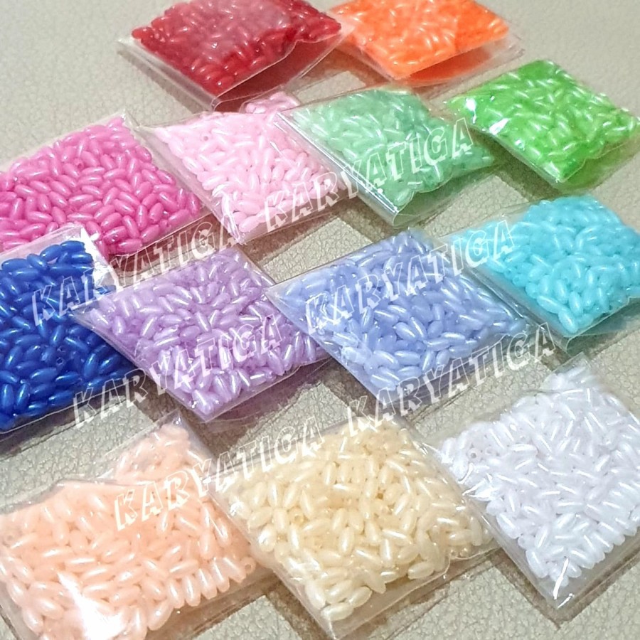 Jual Mote Manik Padi 3 mm x 6 mm Warna Pastel (5 gram) | Shopee Indonesia