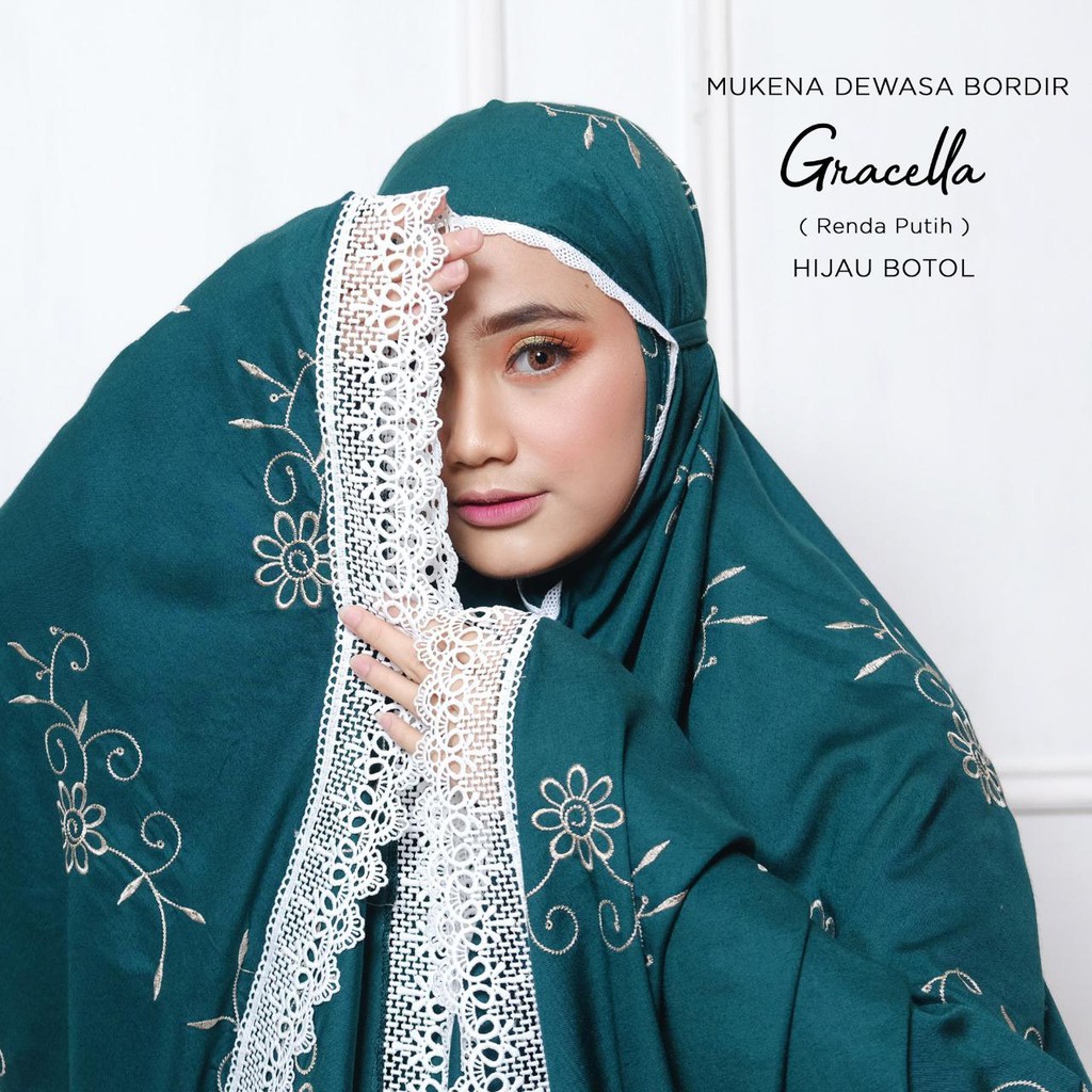 Jual MUKENA BALI TASIK - MUKENA DEWASA BORDIR GRACELLA | Shopee Indonesia