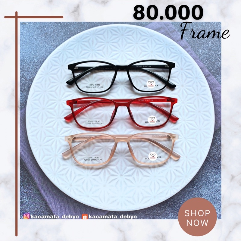 Jual Frame/Bingkai Kacamata Kotak Warna Hitam, Merah, Coklat/Kacamata ...