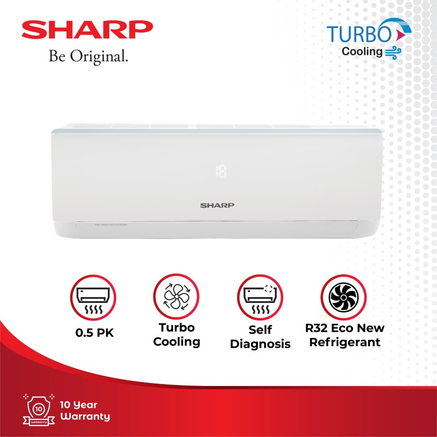 Jual SHARP AC 1/2 PK AC SPLIT AH-A5UCY PAKET PEMASANGAN FREE PIPA AC 3 ...