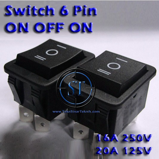 Jual BA-16-6P Switch 6P 2 Fungsi Saklar 6 Pin 3 Position ON OFF ON ...