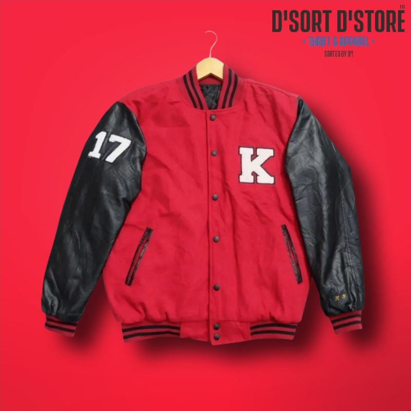 Jual Varsity Jacket Lengan Leather Univ. K (L) | Shopee Indonesia