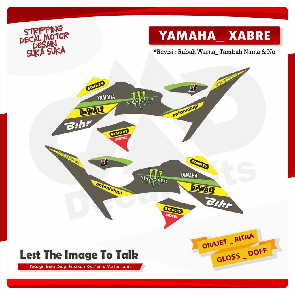 Jual DECAL MOTOR XABRE 150 DECAL XABRE FULL BODY MONSTR ENERGY | Shopee ...